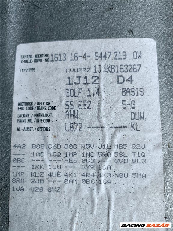 Volkswagen Golf IV 1.4 16V karosszéria elemek LB7Z színben eladók ...