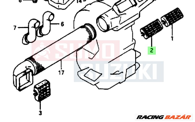 Suzuki Samurai SJ413 középső szellőzőrács bal oldali 73220-70A00-5PK ...