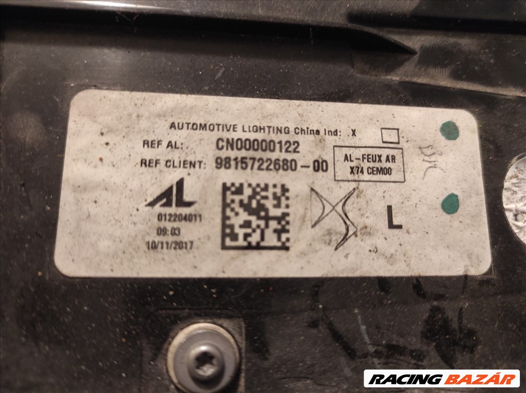 Citroën DS7 Crossback hátsó lámpa bal 9824986580 | Racingbazar.hu