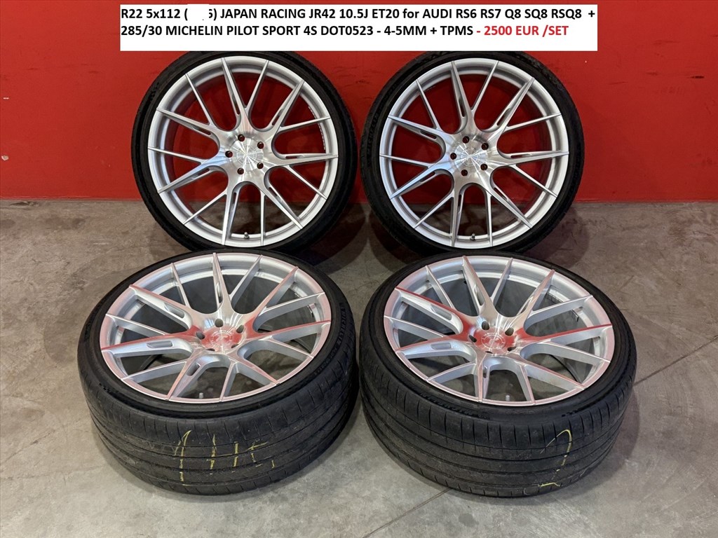 R22 5x112 JAPAN RACING JR42 10.5J ET20 for AUDI RS6 RS7 + 285/30 ...